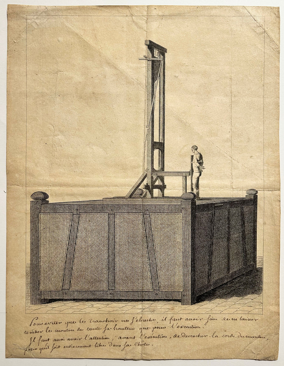 [Représentation d'une guillotine]. c.1792. – Martinez D - Estampes anciennes & modernes - Paris