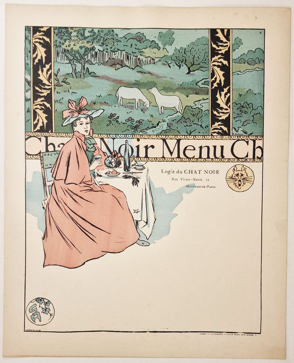 Le Chat noir Menu. 1895. – Martinez D - Estampes anciennes & modernes ...