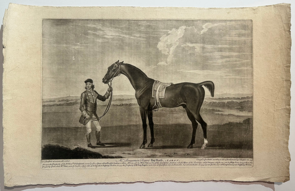 Mr Benjamin Roger's Bay Horse, Aaron. 1755. – Martinez D - Estampes ...