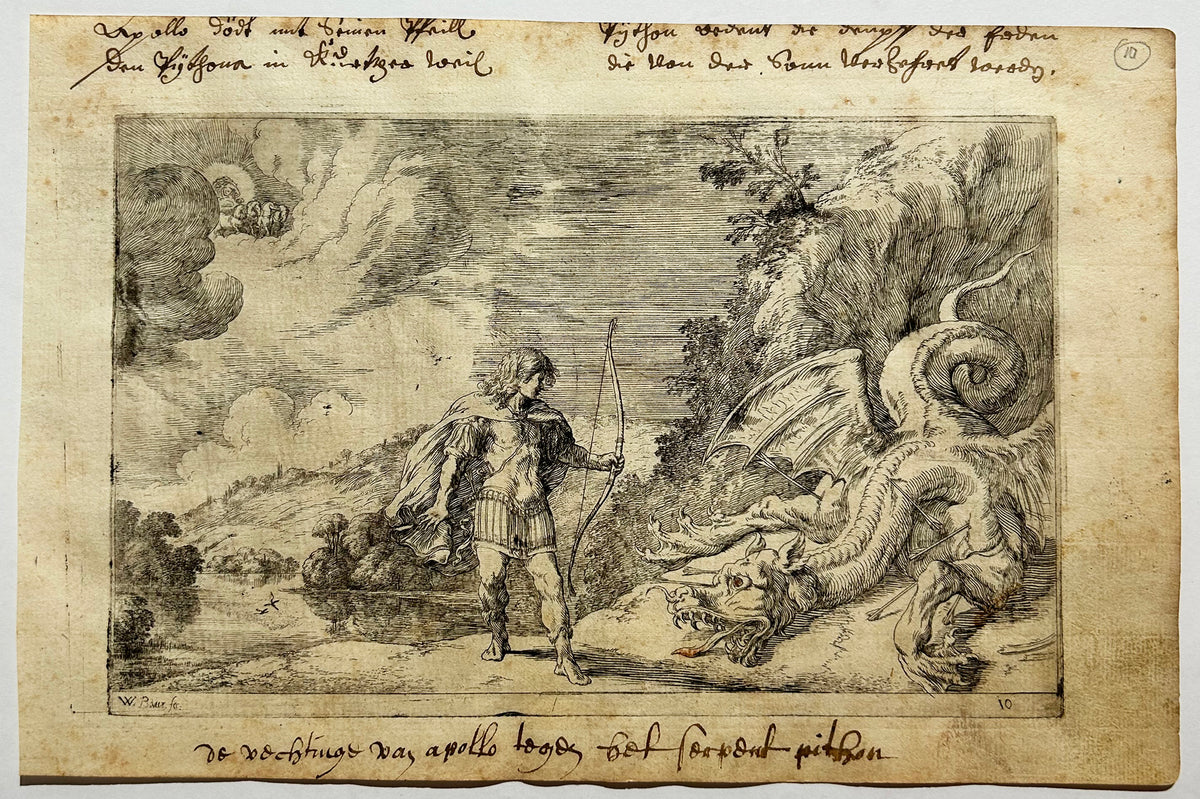 Apollon tuant Python. 1641. – Martinez D - Estampes anciennes ...