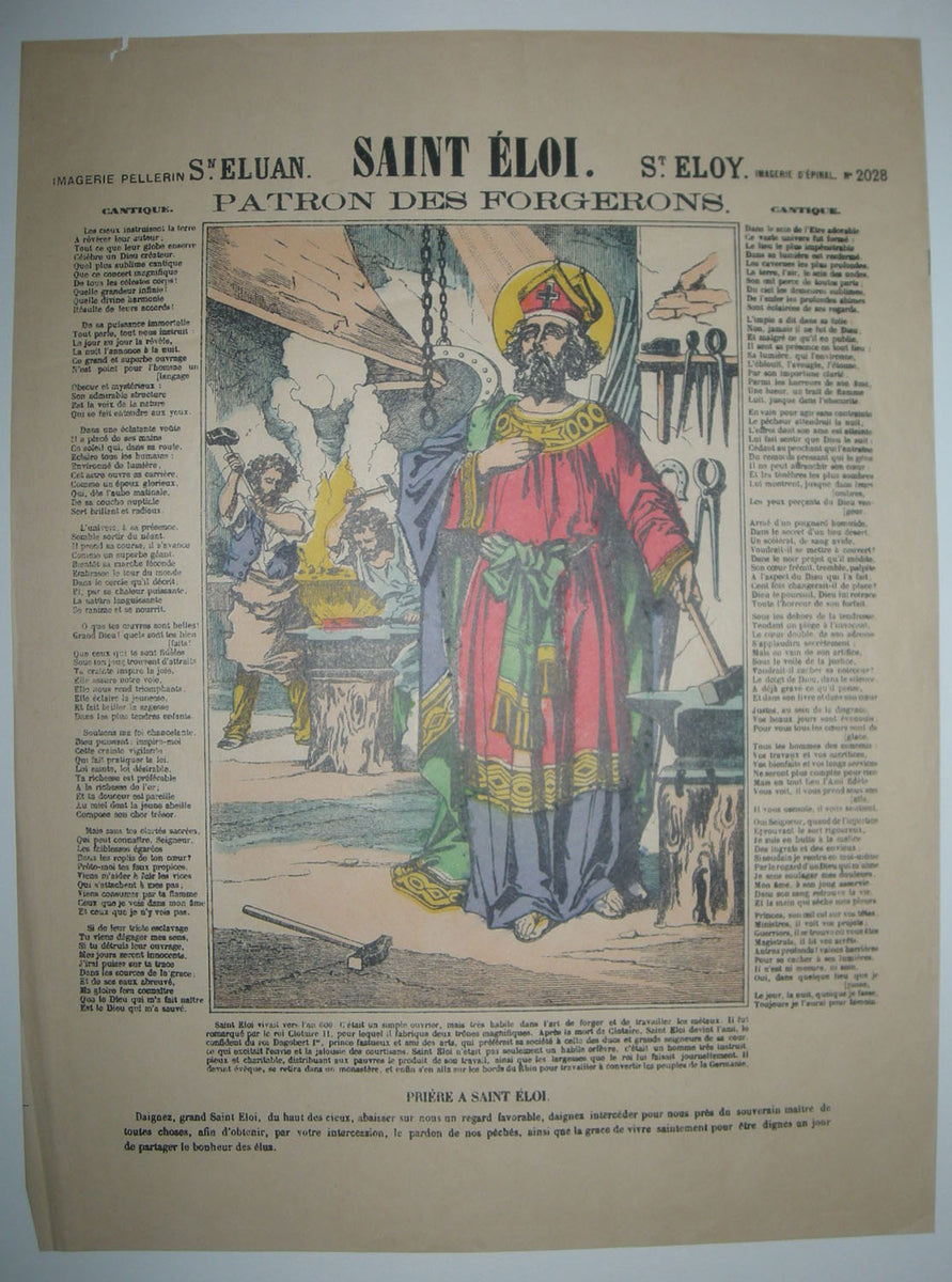Saint Eloi, Patron des Forgerons. – Martinez D - Estampes anciennes ...